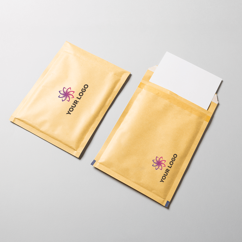 Fast Custom Printed Padded Envelopes | Gold & White